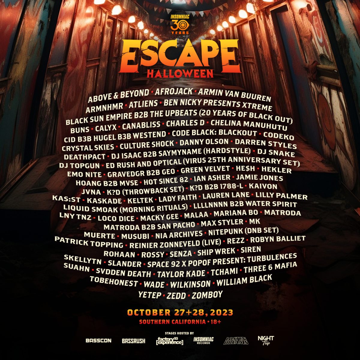 Escape Halloween 2023: Daily Lineups, New Stage, After Parties ...