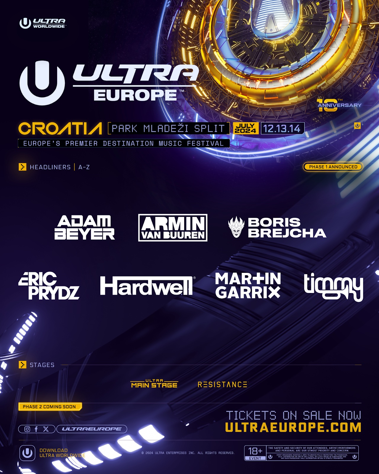 Ultra Europe 2024: Phase 1 Lineup Revealed for 10th Edition — DJ LIFE ...